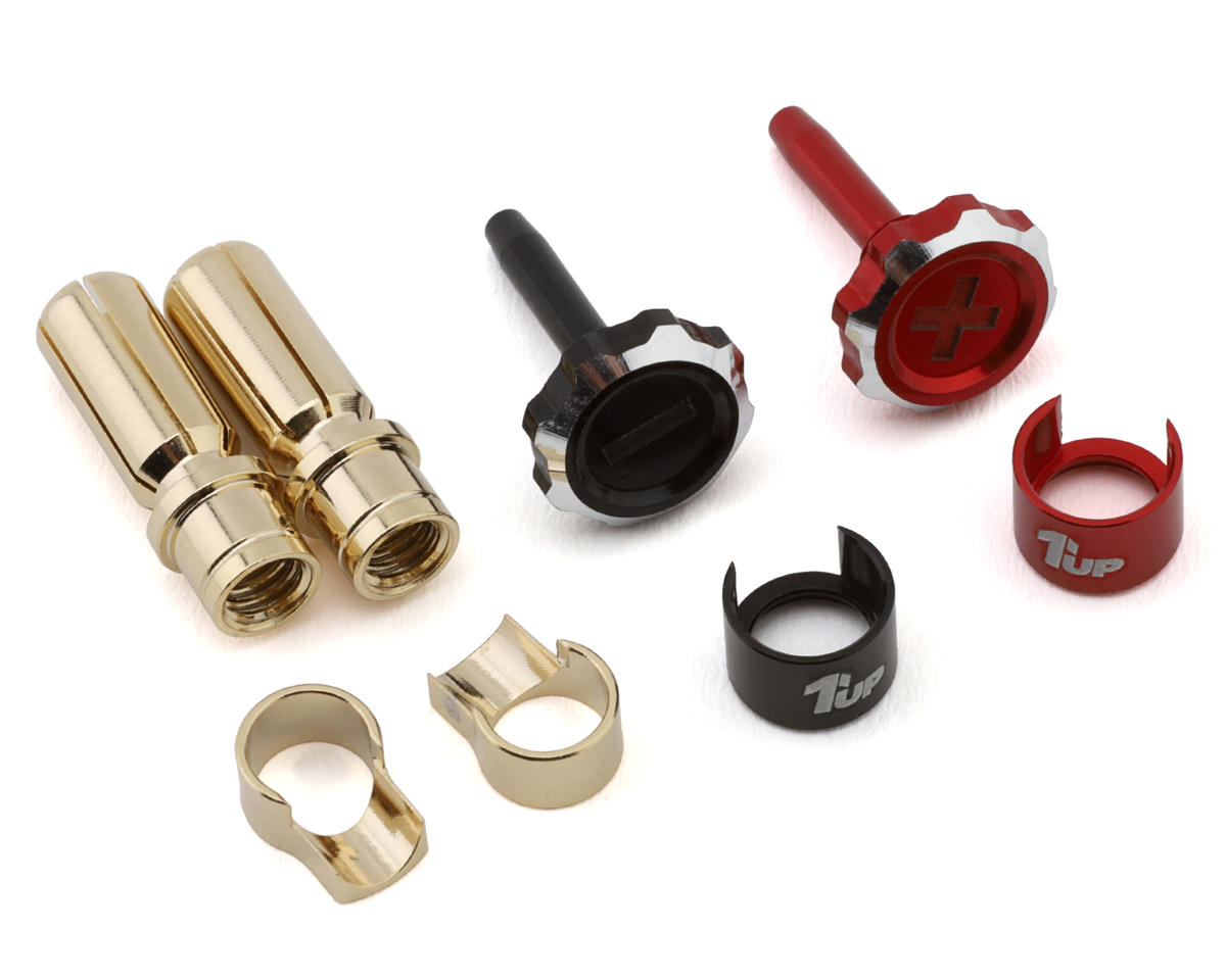 1UP Racing "Lockdown" Adjustable Bullet Plug Grips w/5mm Bullets (Red ...