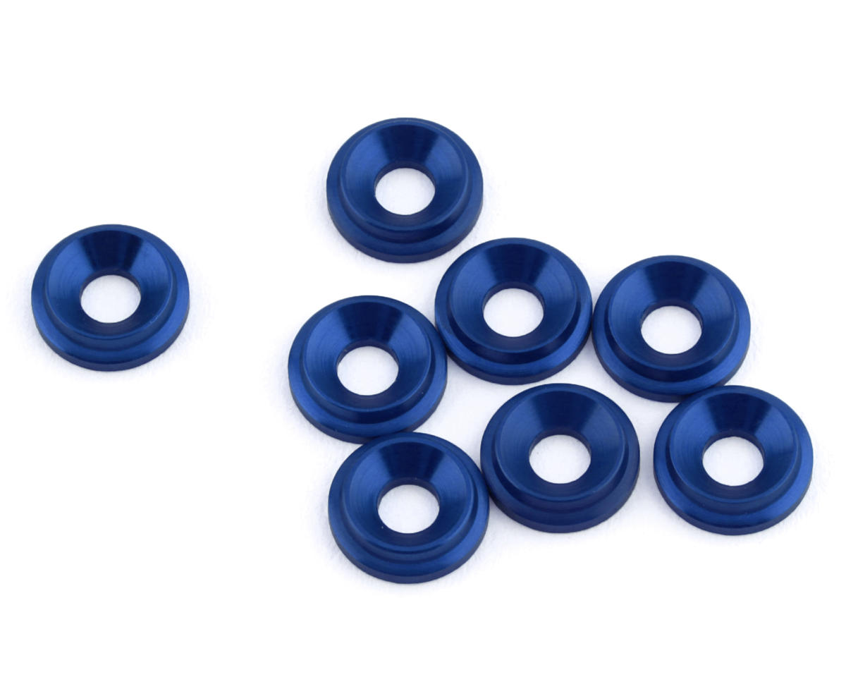 1UP Racing 3mm LowPro Countersunk Washers (Dark Blue) (8) [1UP820109 ...