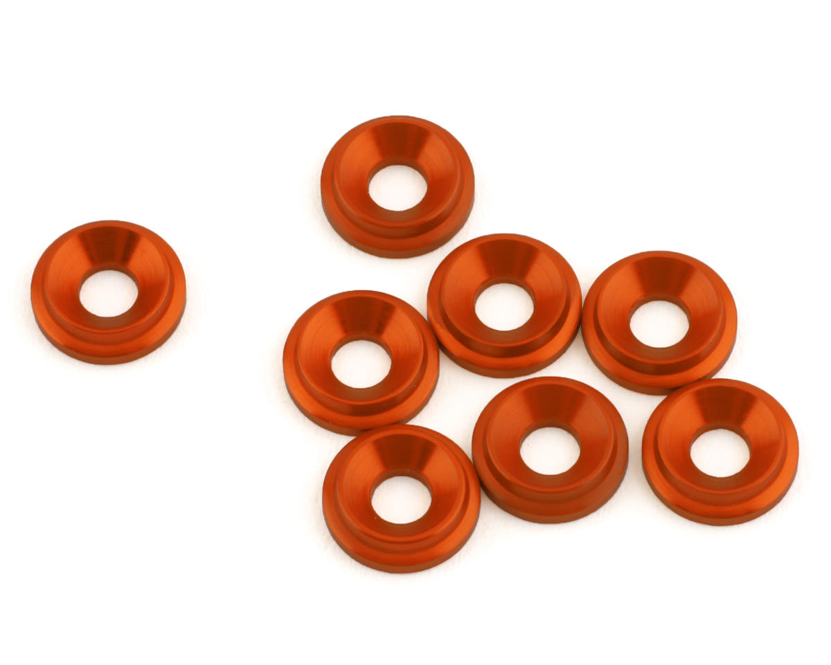 1UP Racing 3mm LowPro Countersunk Washers (Orange) (8) [1UP820609 ...