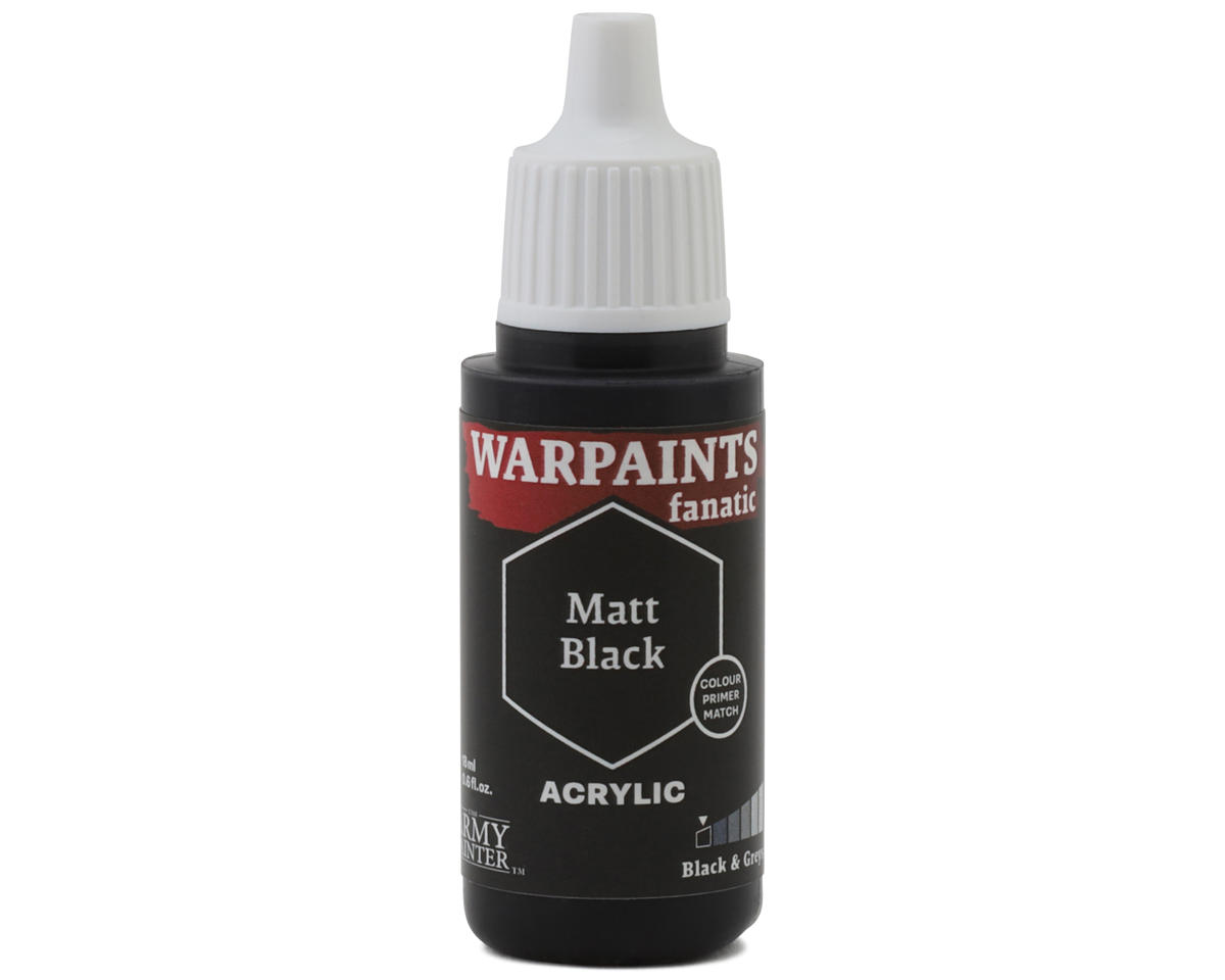 Army Painter Warpaints Fanatic Acrylic Hobby Paint (Matt Black) (18ml ...