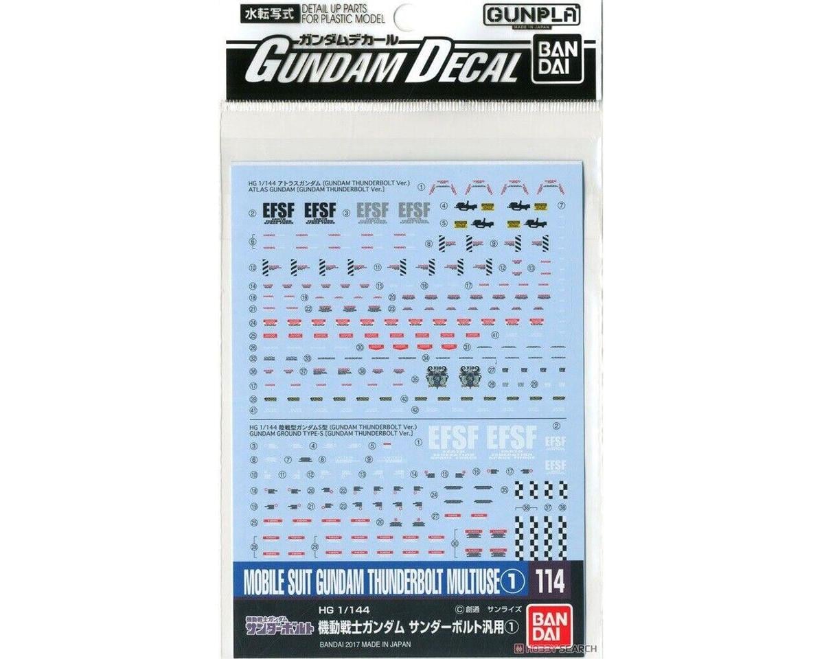 Bandai GD-114 Gundam Thunderbolt Multiuse Waterslide Decals [BAS2407625 ...
