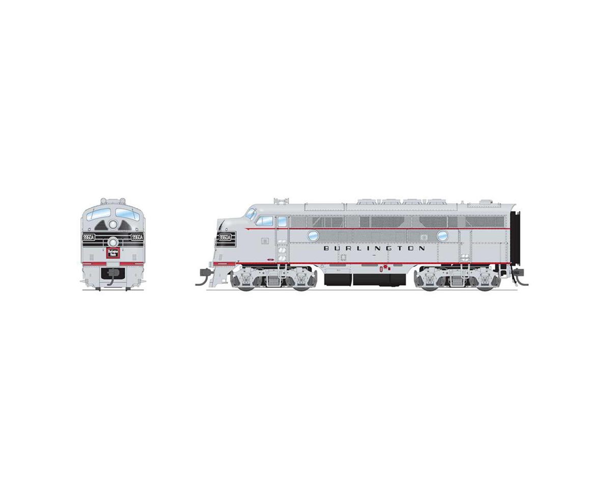 Broadway HO EMD F3A Locomotive, CBQ 9960C, Aluminum Black Stripes with ...