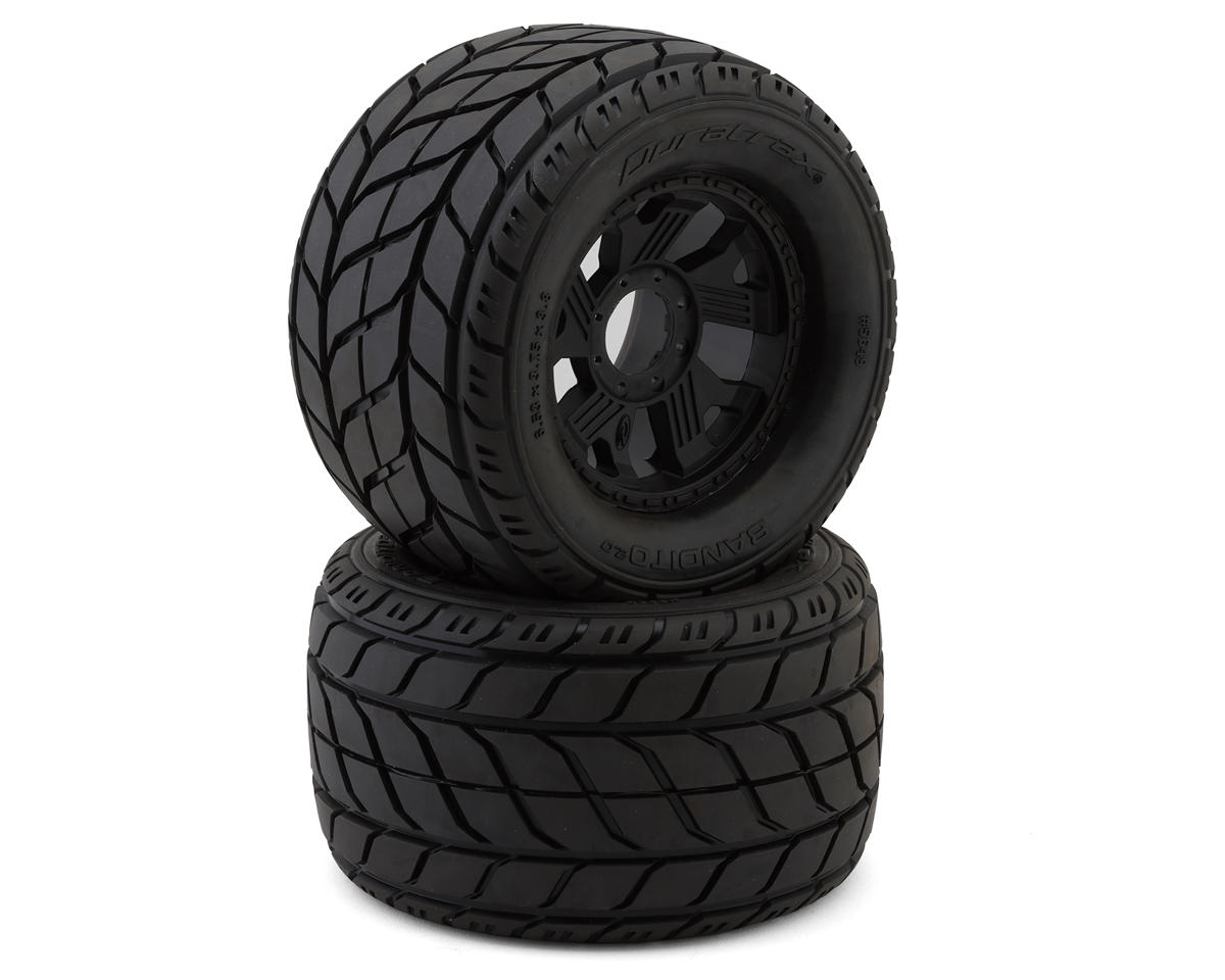 DuraTrax Bandito 2.0 1/8 3.8" Pre-Mounted Truck Tires (Black) (2 ...