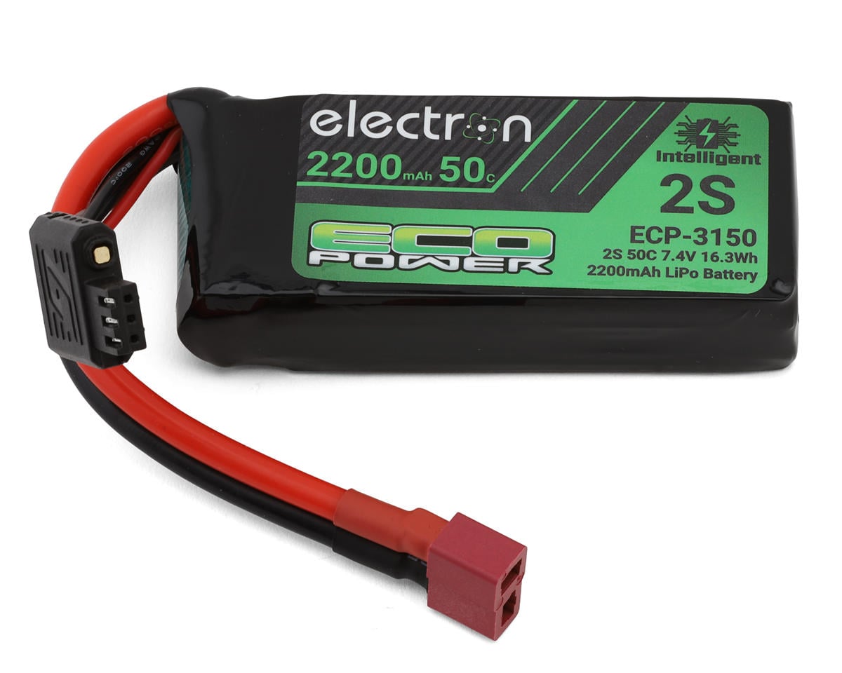 EcoPower "Electron" 2S 50C Intelligent LiPo Battery w/T-Style Connector ...