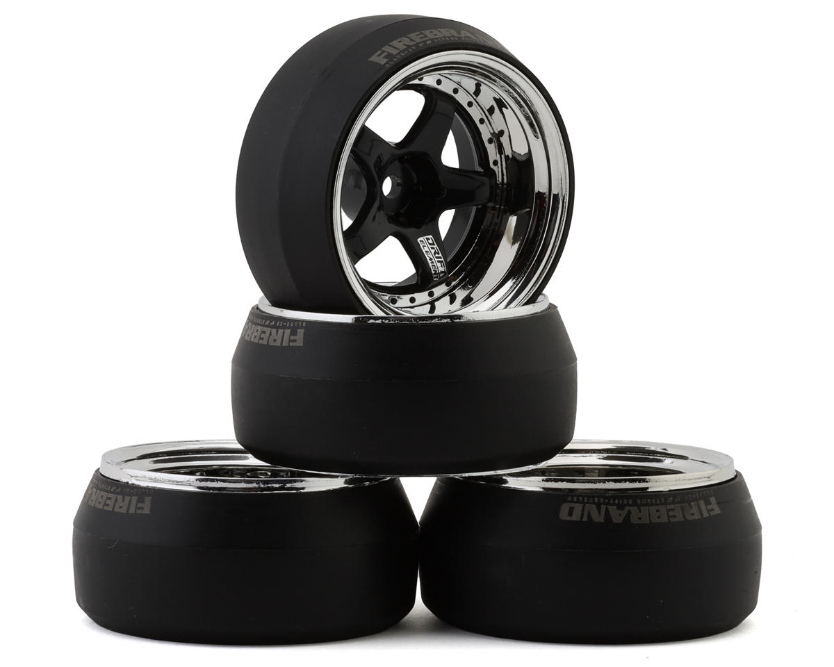 Firebrand RC Element-DSR 1/10 Drift Wheel Kit w/HDPE Tires (Black ...