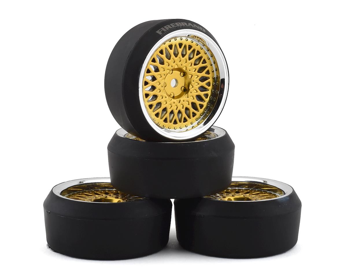 Firebrand RC Crownjewel XDR3 5° Pre-Mounted Slick Drift Tires (4) (Gold ...