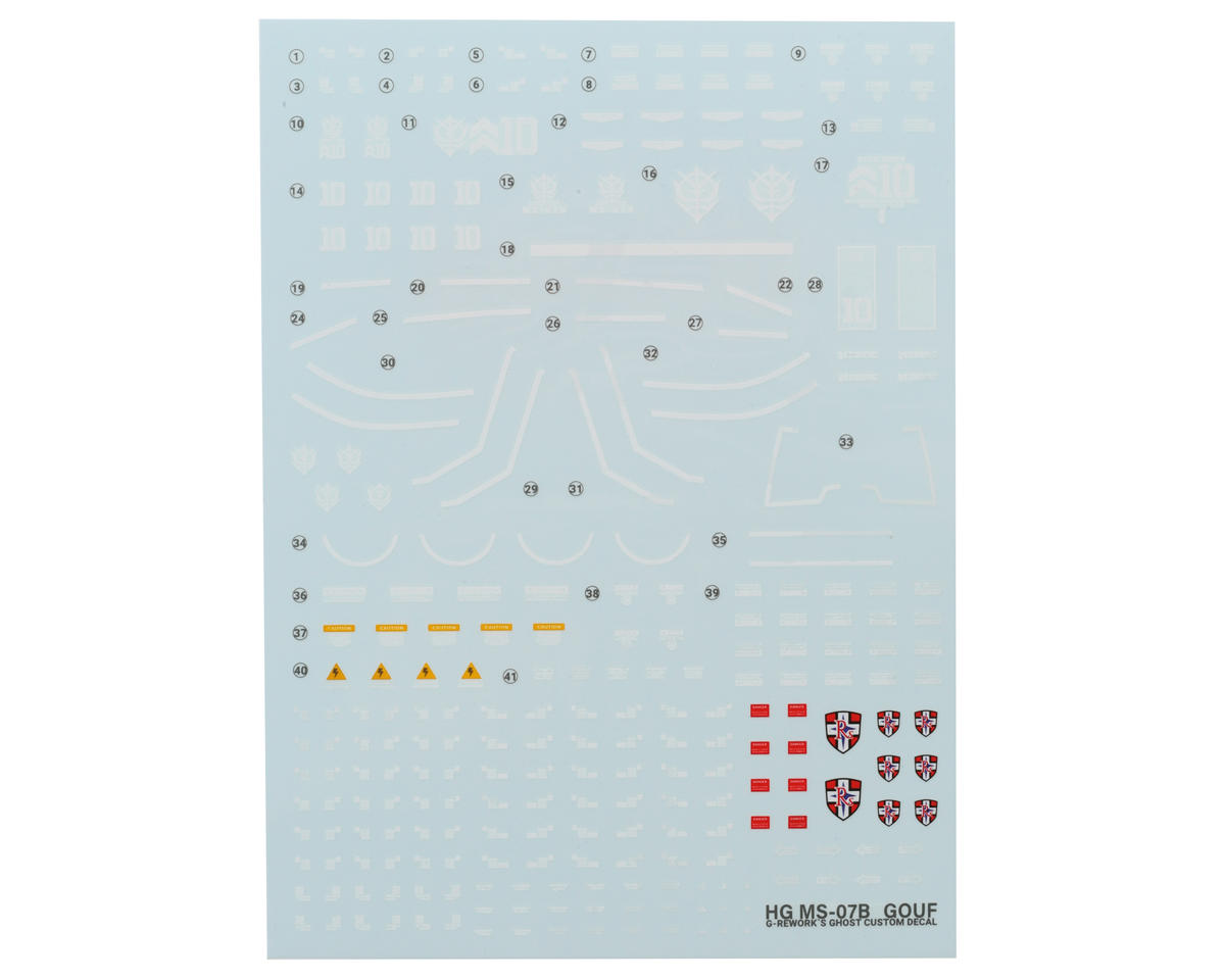 G-Rework HG MS-07B Gouf Gundam Waterslide Decal Sheet [GPTCD-H196 ...