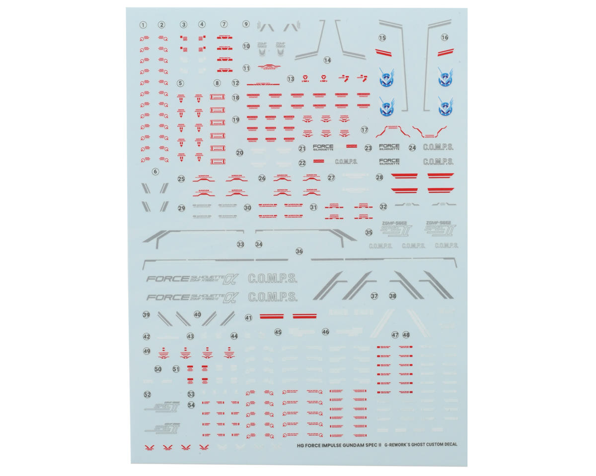 G-Rework Force Impulse Gundam Spec II Gundam Waterslide Decal Sheet ...