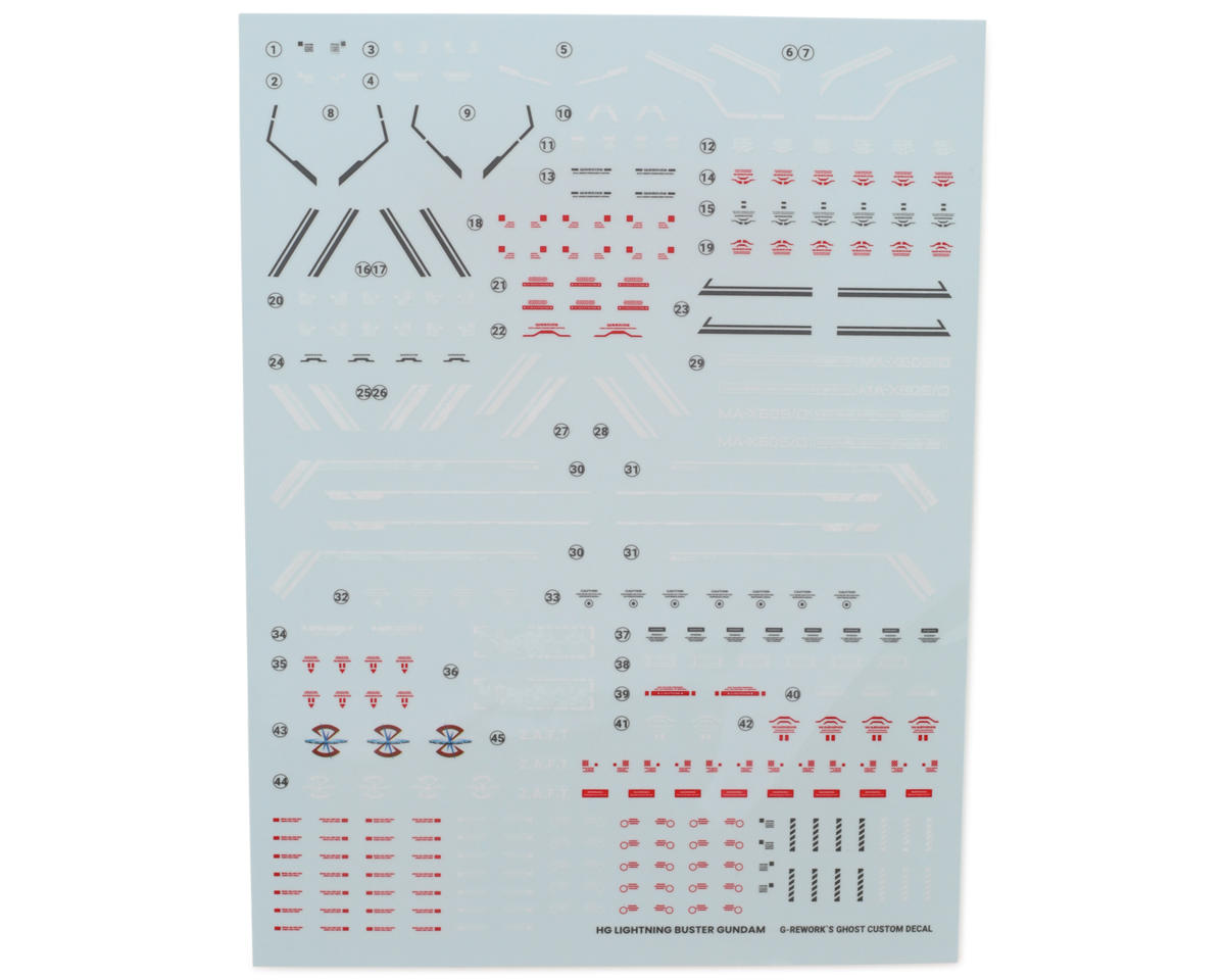 G-Rework HG Lighting Buster Gundam Waterslide Decal Sheet [GPTCD-H253 ...
