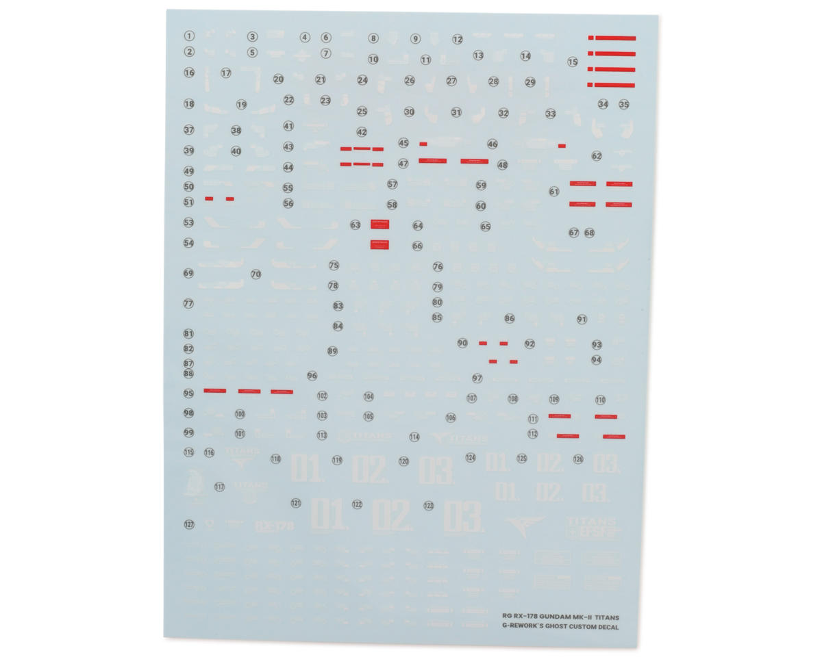 G-Rework RG RX-178 Mk-II Gundam Waterslide Decal [GPTCD-RG07] - HobbyTown