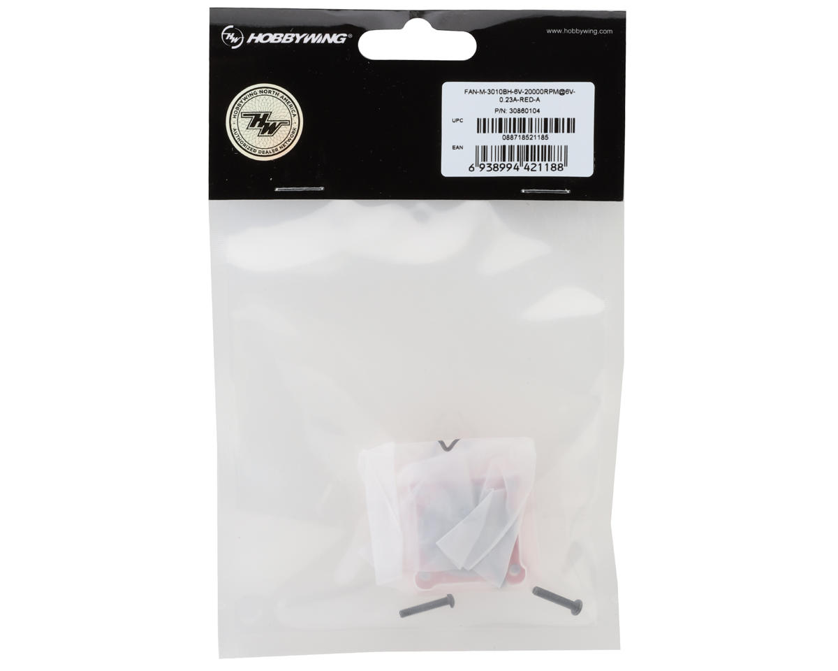 Hobbywing XD10 3010BH Aluminum Cooling Fan (Red) [HWA30860104] - HobbyTown