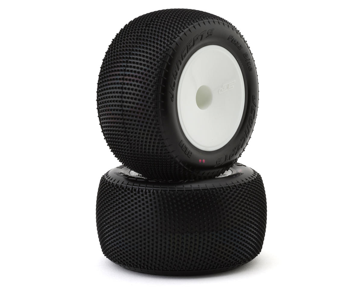 JConcepts Fuzz Bite 2.2" Pre-Mounted Stadium Truck Tires (White) (2 ...
