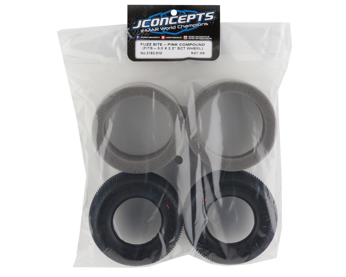 JConcepts Fuzz Bite Short Course Carpet Tires (2) (Pink) [JCO3192-010 ...