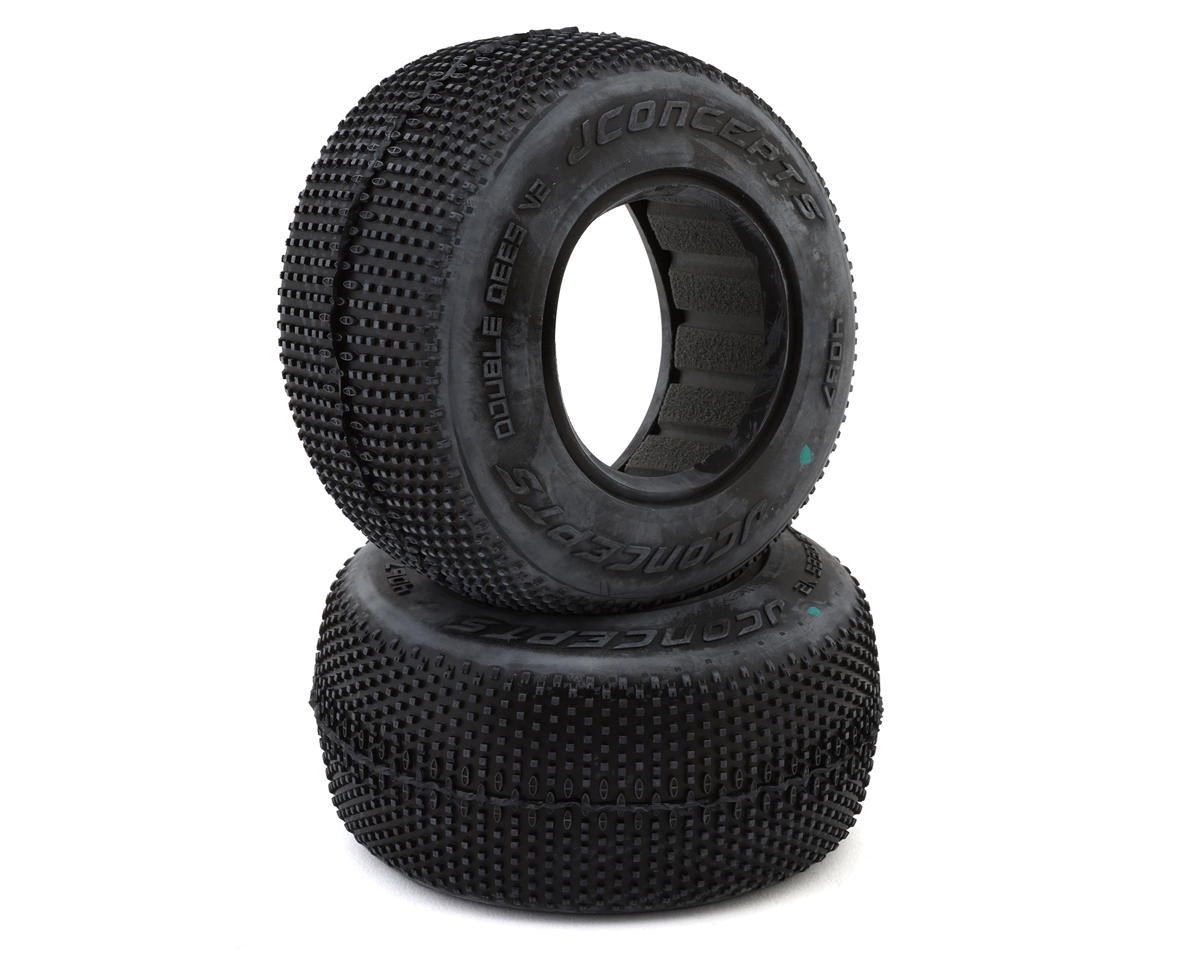 JConcepts Double Dee's V2 1/10 Short Course Truck Tires (2) (Green ...