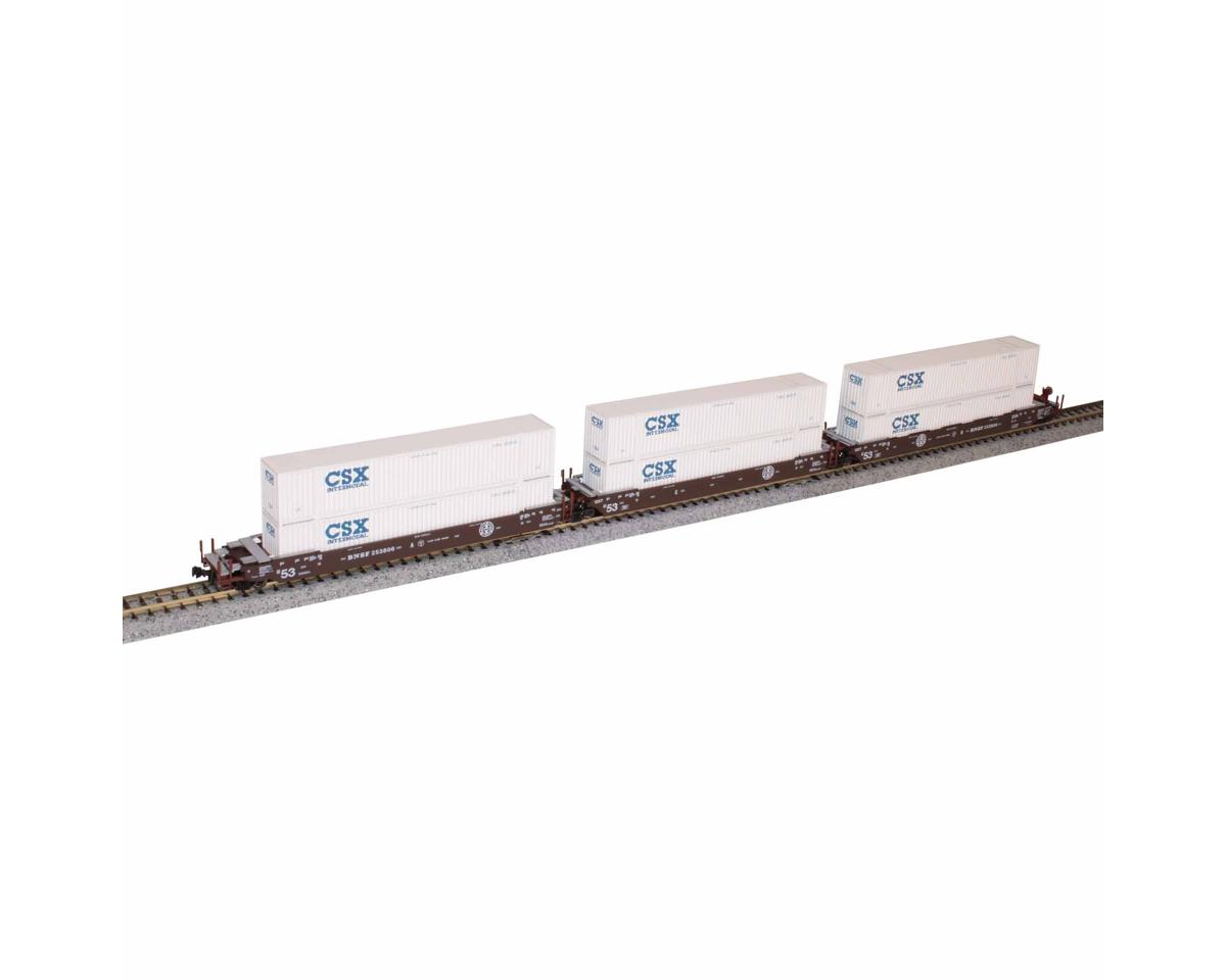 Kato N MAXI-IV BNSF Old Logo 3-Car Set with CSX Containers (White ...