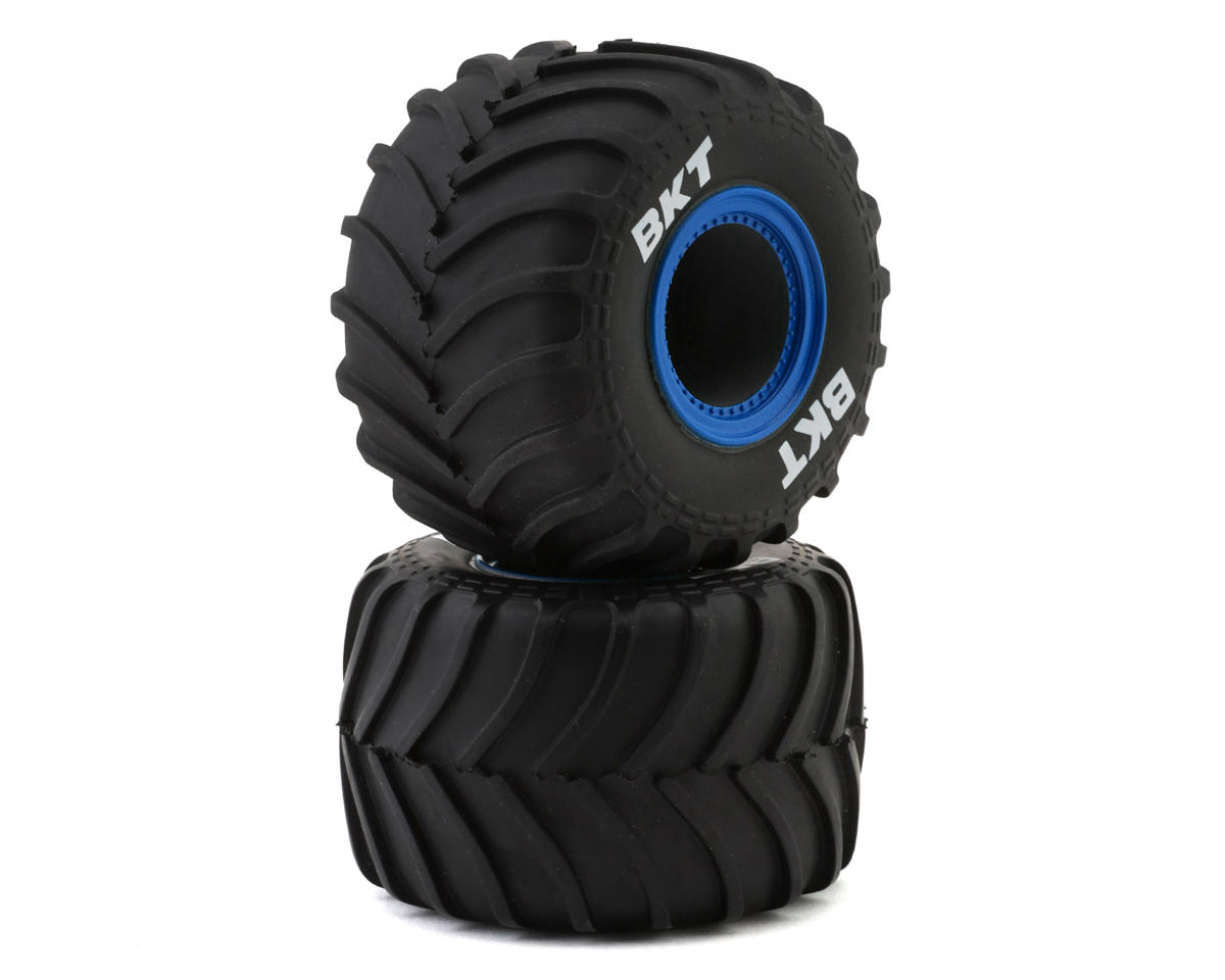 Losi Mini LMT Pre-Mounted Monster Truck Tires (Blue) (2) (Front/Rear ...