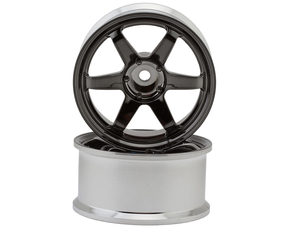 LAB TE37 Sports 1/10 Standard Traction Drift Wheels (Black Chrome) (2 ...