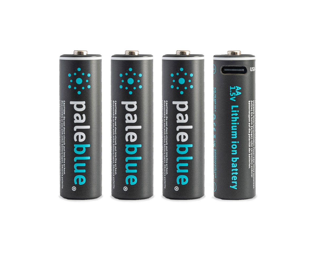 Pale Blue Earth Pale Blue Lithium Ion Rechargeable AA Batteries 4pk ...