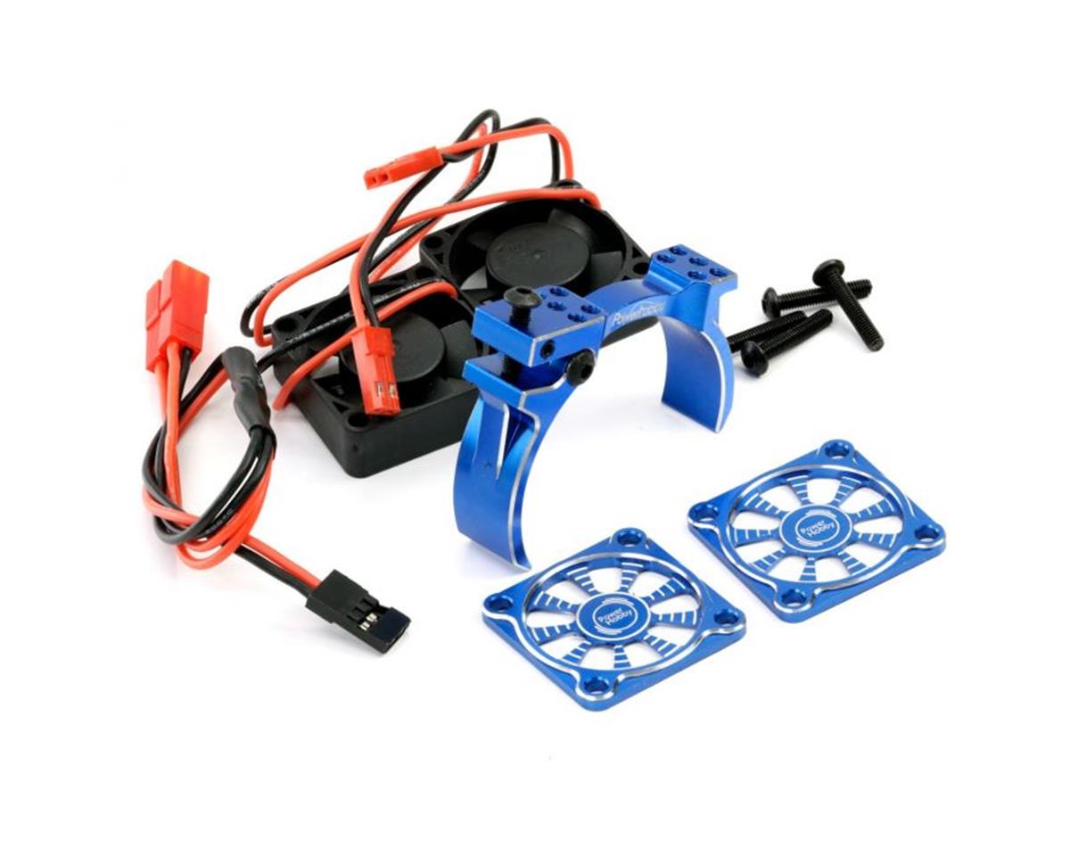 Power Hobby 1/10 Aluminum Heatsink Mount 30mm Twin Turbo Cooling Fans ...
