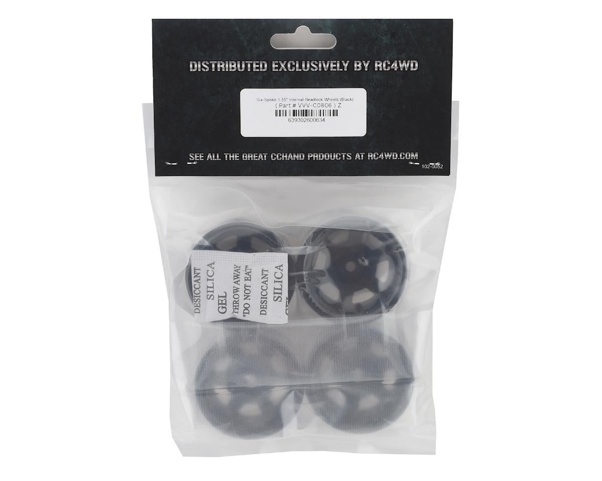 RC4WD CChand Six-Spoke 1.55" Internal Beadlock Wheels (Black) (4 ...