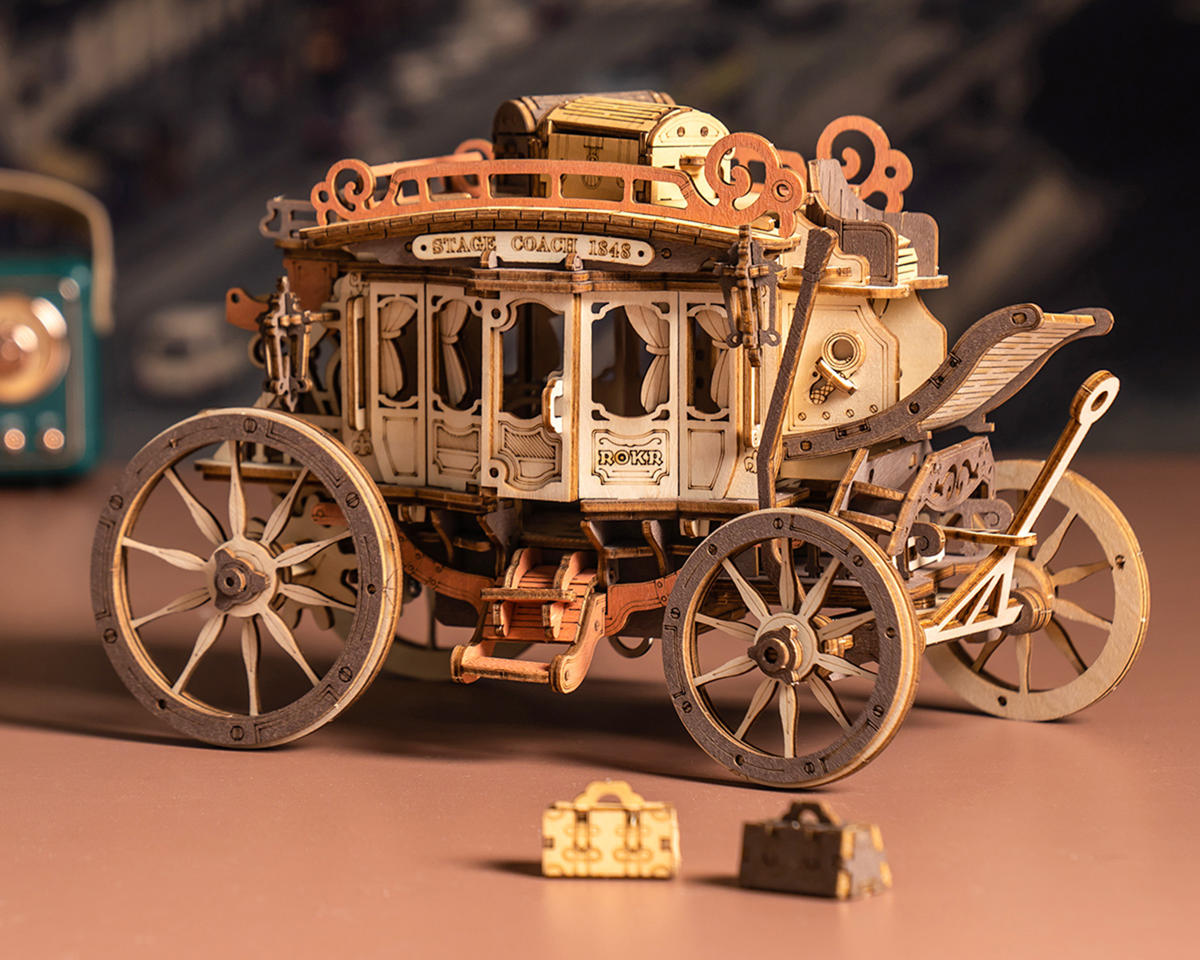 Robotime Stagecoach Rolling Music Box [ROEAMKA1] - HobbyTown