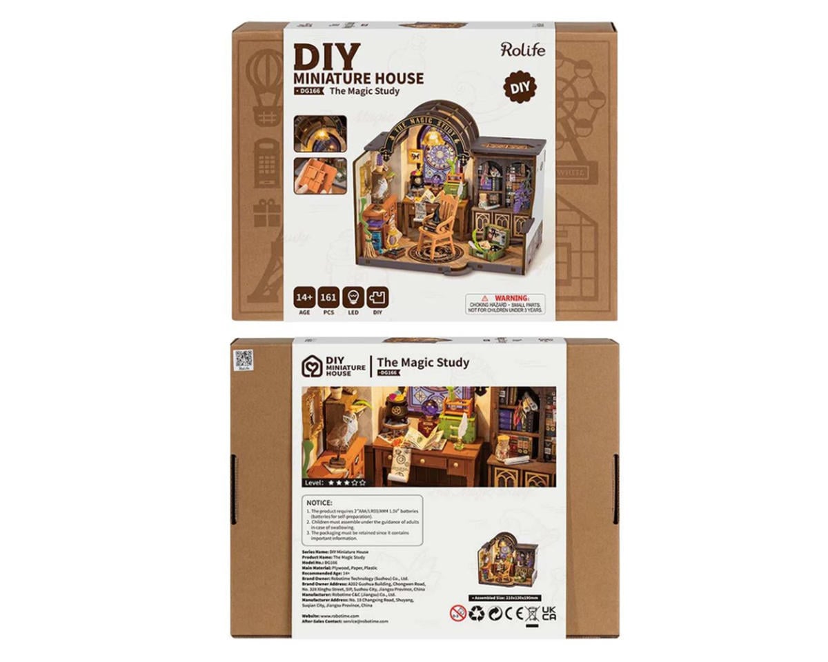 Robotime Rolife The Magic Study Miniature House 3D Wooden Model Kit ...