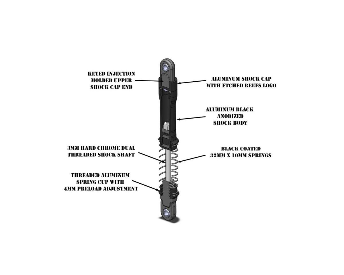 Reefs RC 90mm XP 1/10 Rock Crawler Aluminum Shocks (2) [SEHREEFS212 ...