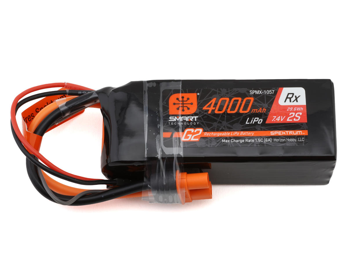 Spektrum RC 2S Smart G2 Receiver LiPo 15C Battery Pack (7.4V/4000mAh ...