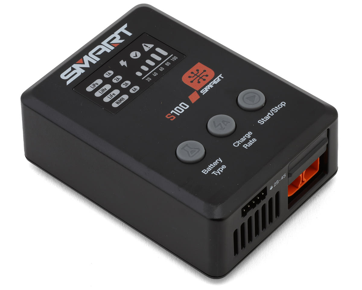 Spektrum RC S100 Smart Charger w/USB-C GaN Power Supply Combo (4S/100W ...