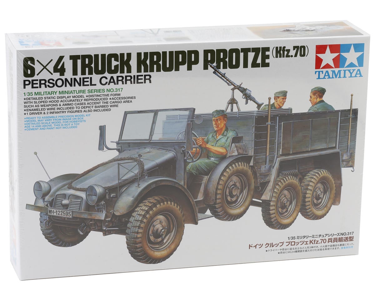 Tamiya 1/35 German 6x4 Truck Krupp Protze Personnel Carrier Model Kit ...