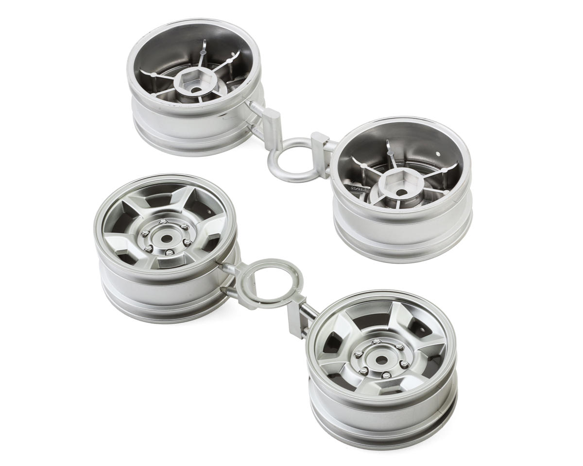 Tamiya Classic 6-Spoke Rock Crawling Wheels (Chrome) (4) [TAM9335460 ...