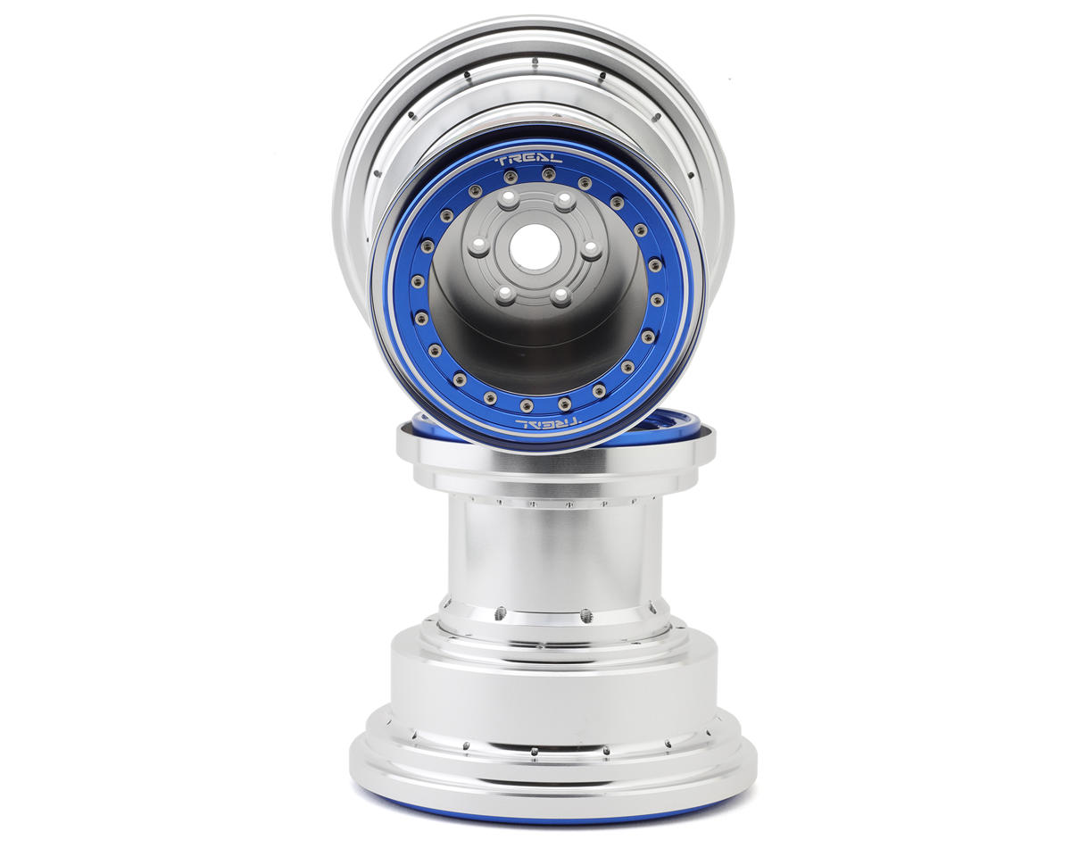 Treal Hobby Losi LMT Aluminum Monster Truck Bead-Lock Wheels (Silver ...