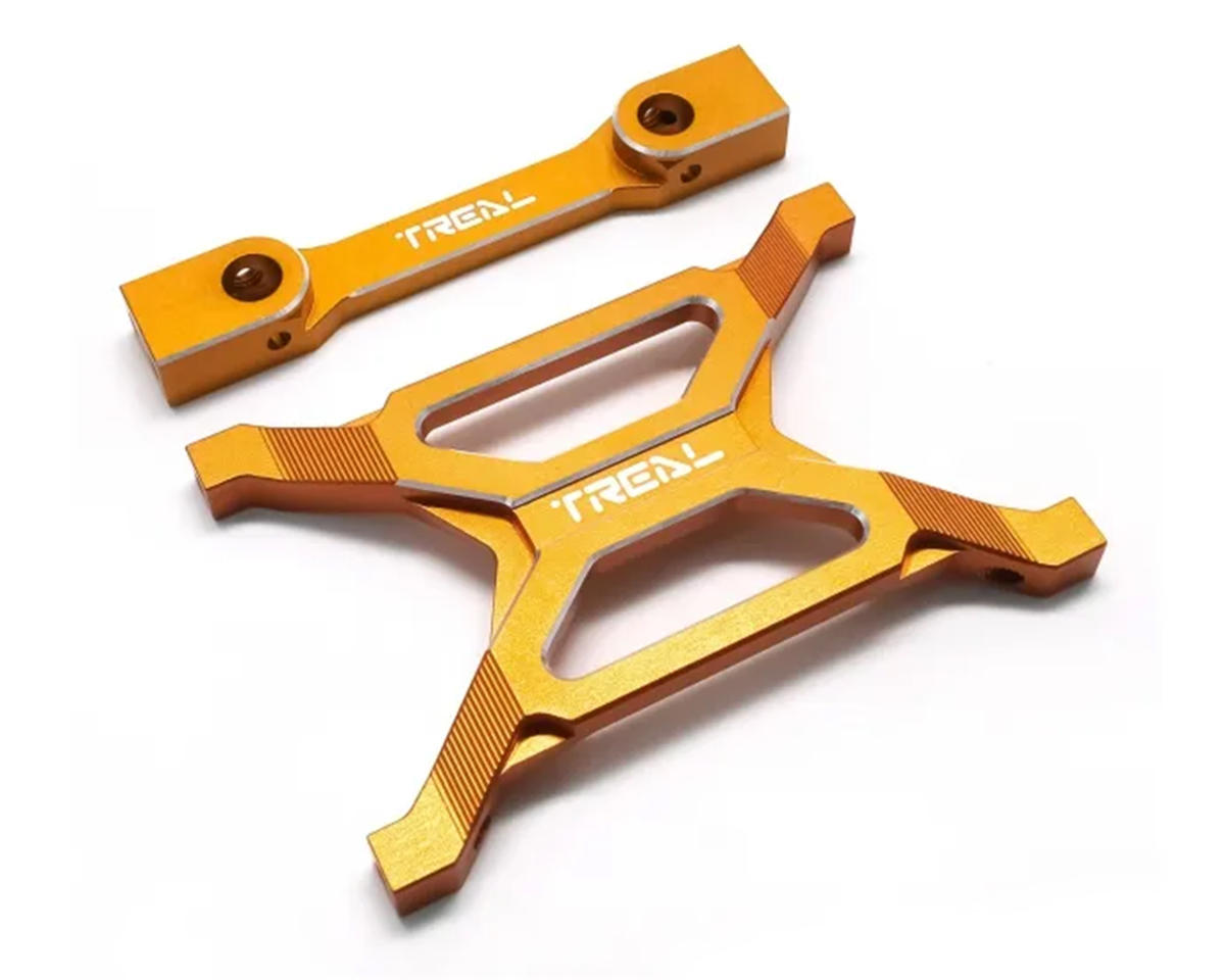 Treal Hobby Axial SCX10 Pro 7075 Billet Aluminum Rear Chassis Brace Set ...
