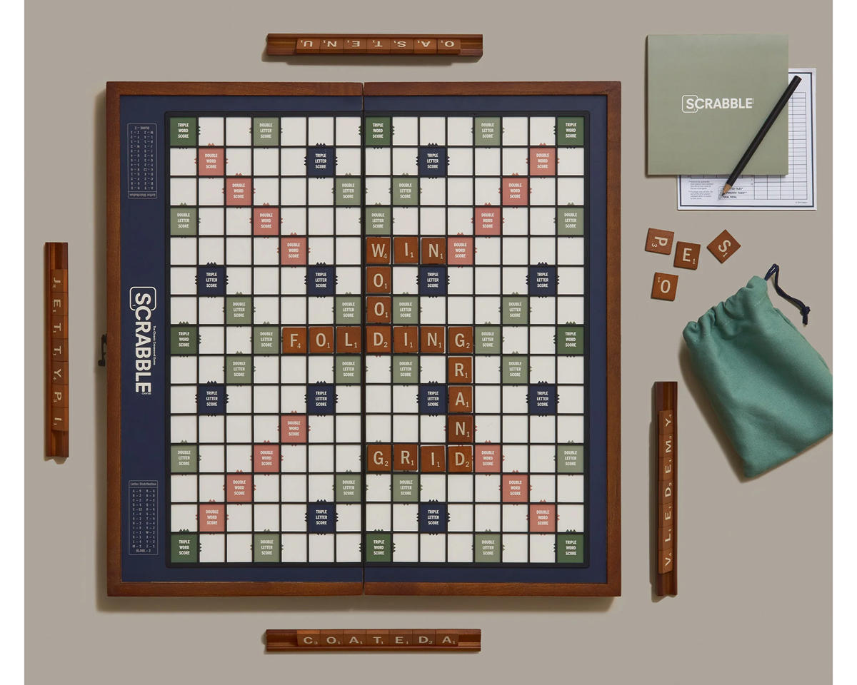 WS Games Company Scrabble Grand Edition Folding Board Game Set ...