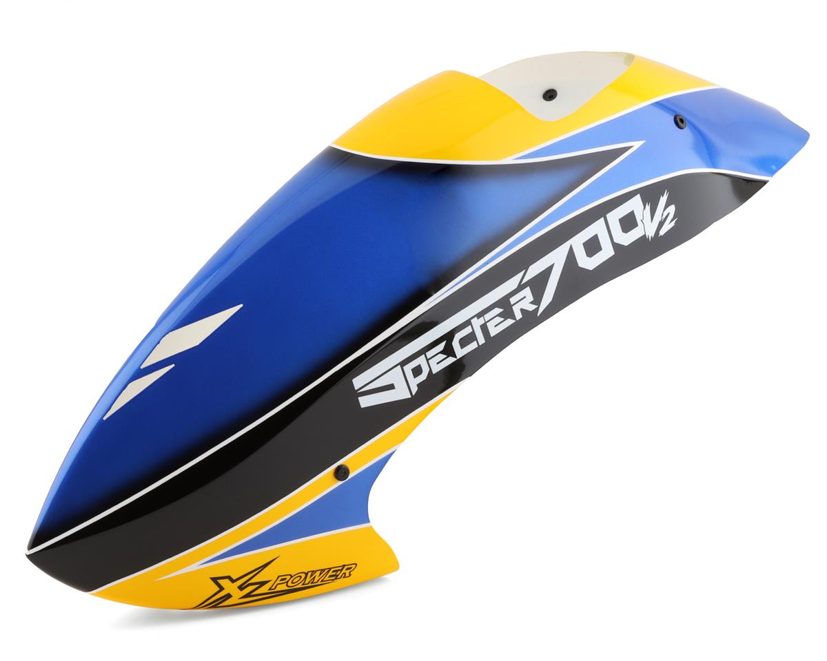 XLPower Specter 700 V2 Canopy (Yellow/Black/Blue) [XLP70V2C07] - HobbyTown