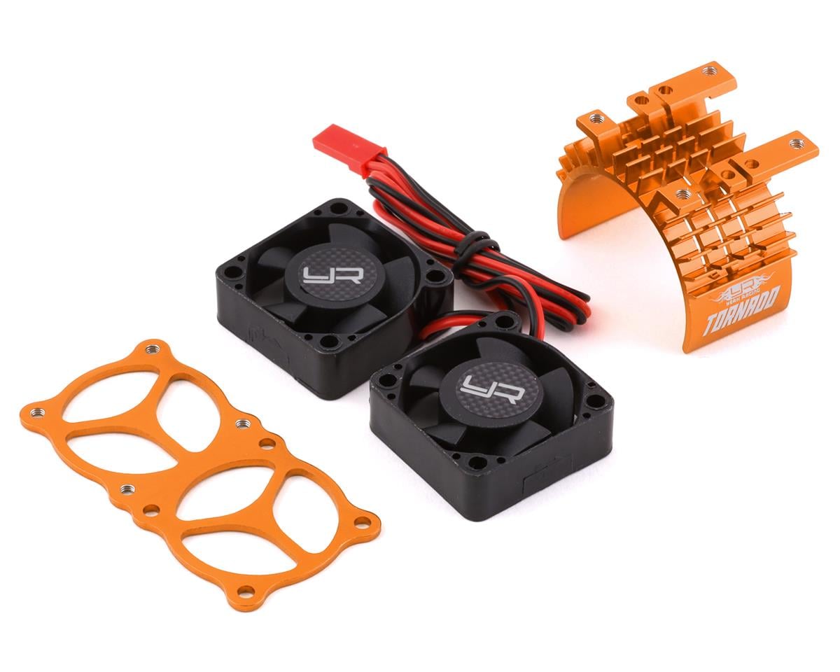Yeah Racing Aluminum 540/550 Motor Heat Sink w/Twin Tornado Fans ...